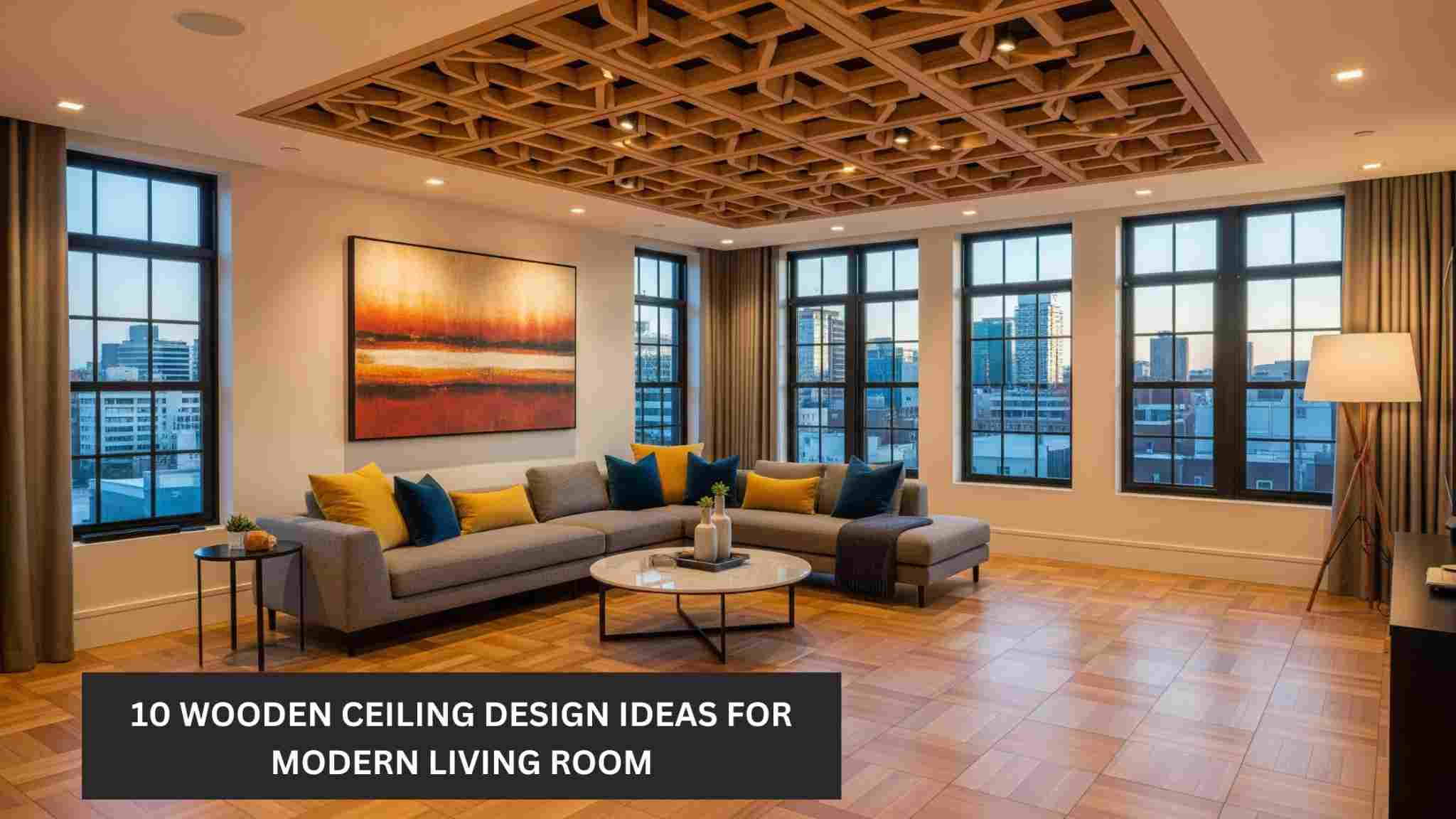 10 Wooden Ceiling Design Ideas for Modern Living Room | Simpolo
